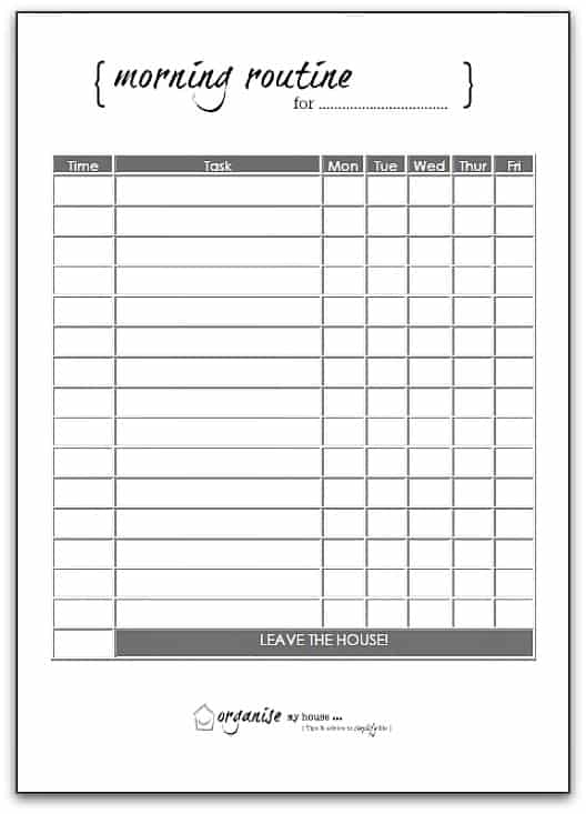 Morning Routine Planning And Checklist Printables