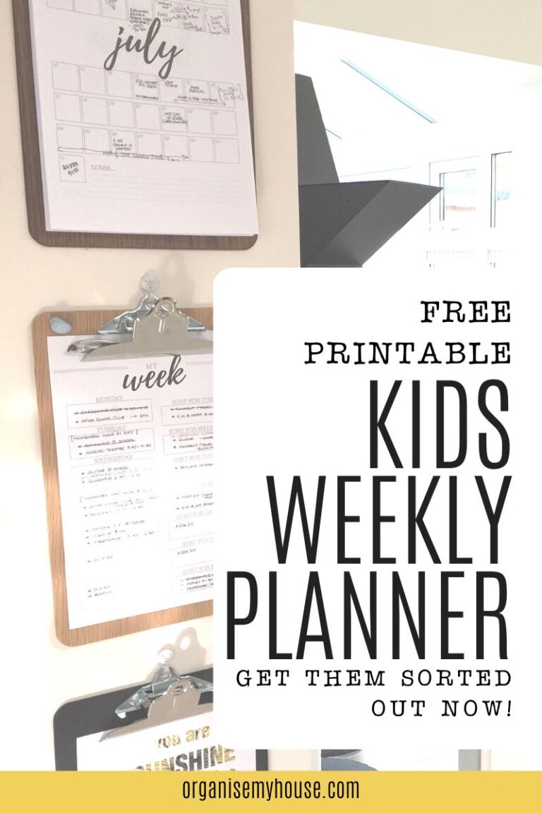 Free Simple Kids Weekly Planner Printable - Get Them Sorted