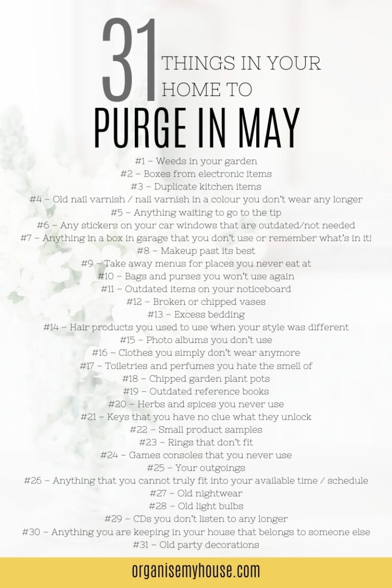 31 Easy Things To Purge From Your Home In May [Checklist]