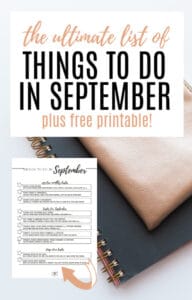 Ultimate List Of Things To Do In September - Free Printable