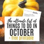 Ultimate List Of Things To Do In October - Free Printable