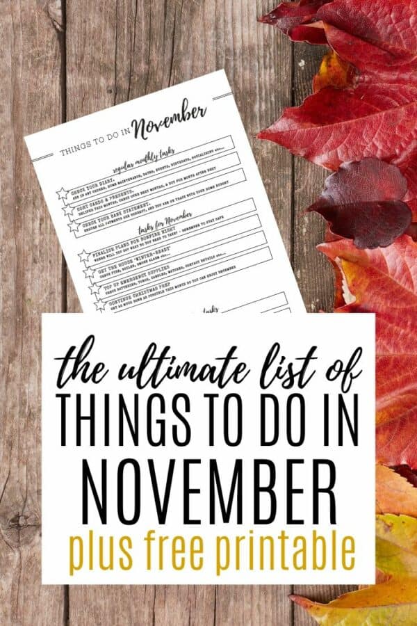 Ultimate List Of Things To Do In November - Free Printable