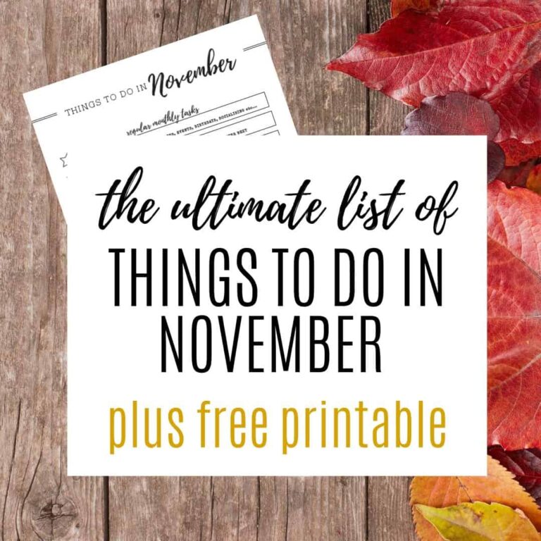 Ultimate List Of Things To Do In November - Free Printable