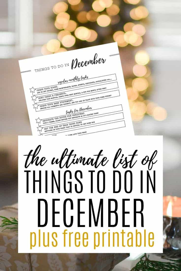 Ultimate List Of Things To Do In December + Free Printable