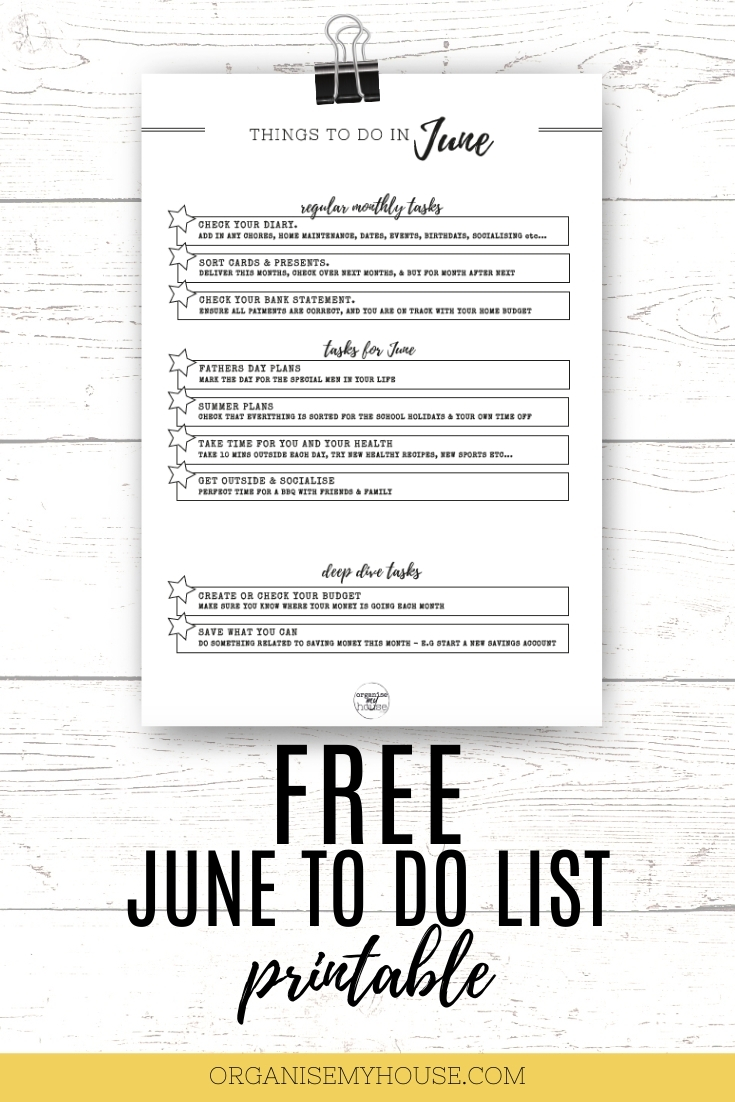 List Of Homemaking Things To Do In June [Free Printable]
