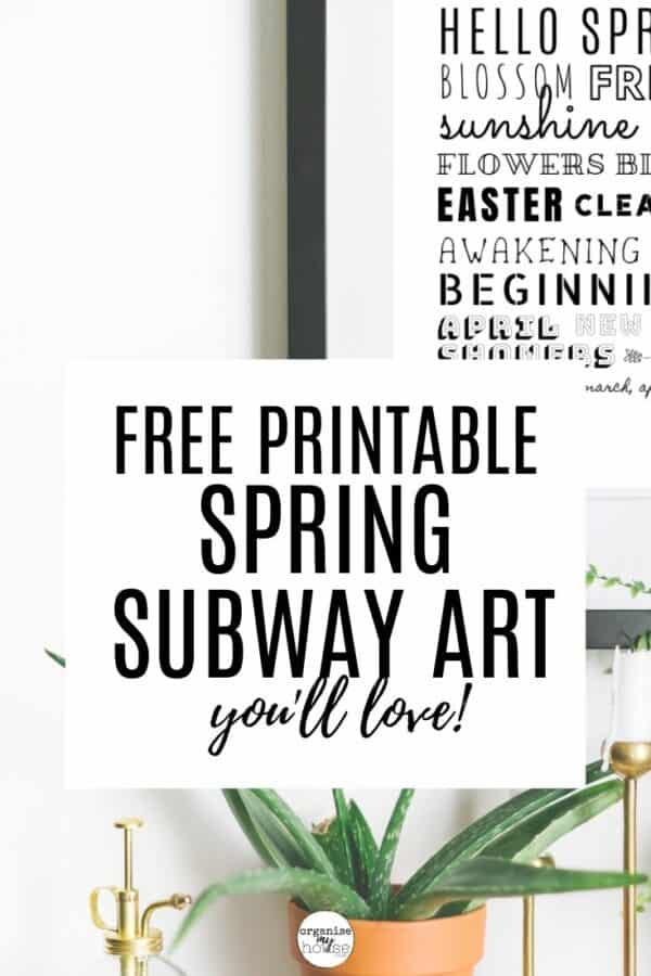Spring Subway Art - Free Printable For Your Home Or Planner