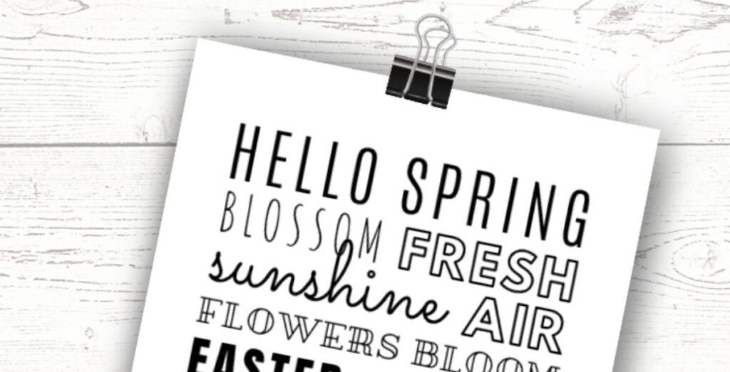 Spring Subway Art - Free Printable For Your Home Or Planner