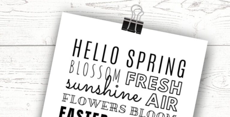 Spring Subway Art - Free Printable For Your Home Or Planner