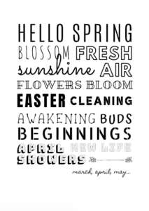 Spring Subway Art - Free Printable For Your Home Or Planner
