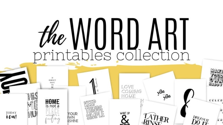 Word Art Printables Collection - Quotes For Your Wall