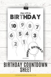 Free Kids Printable Birthday Countdown Calendar They'll Love