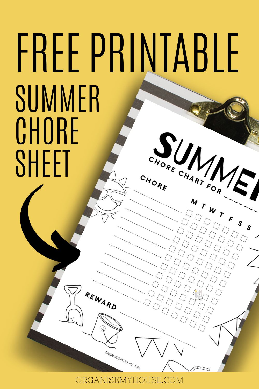 Fun Summer Chore Chart Free Printable For The Kids