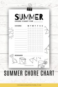 Fun Summer Chore Chart Free Printable For The Kids