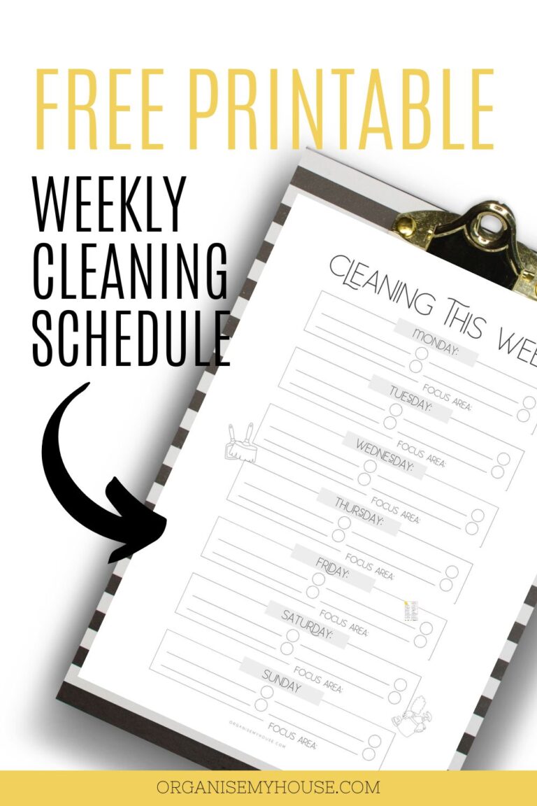 Free Weekly Cleaning Schedule Printable To Track It All, Beautifully!