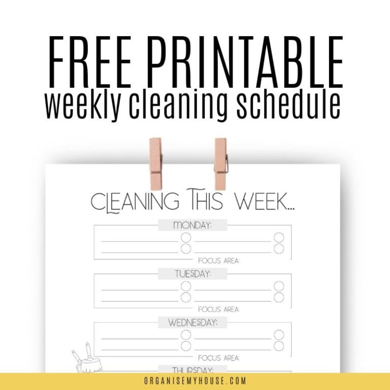 Free Weekly Cleaning Schedule Printable To Track It All, Beautifully!