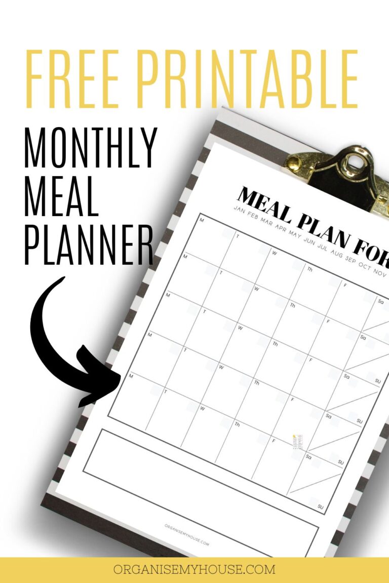 Free Monthly Meal Planner Printable Sheet (A4 And Letter)