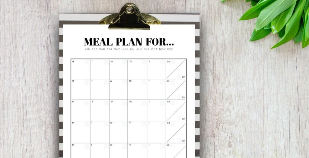 Free Monthly Meal Planner Printable Sheet (A4 And Letter)