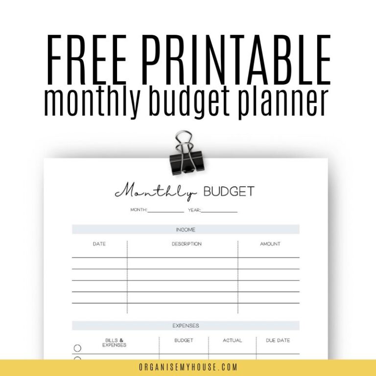 Free Printable Monthly Budget Worksheet PDF (A4 And Letter)