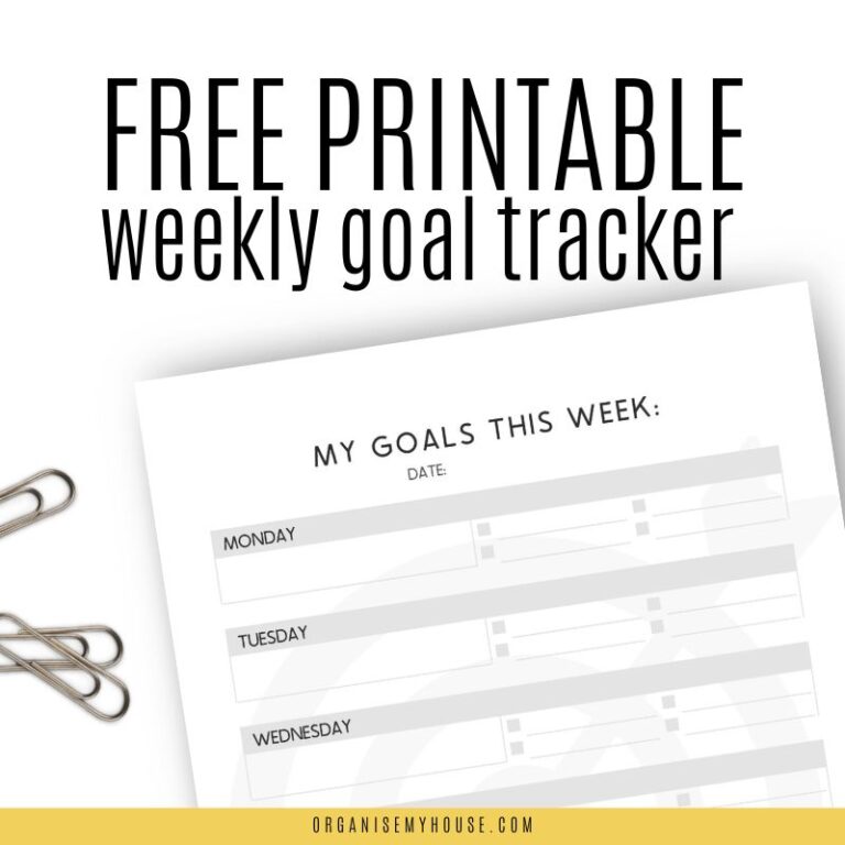 Free Weekly Goals Printable Template (Easily Plan Every Day)