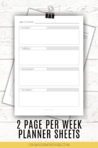 Useful 2 Page Per Week Planner Printable (A4 And Letter)