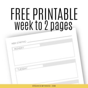 Useful 2 Page Per Week Planner Printable (A4 And Letter)