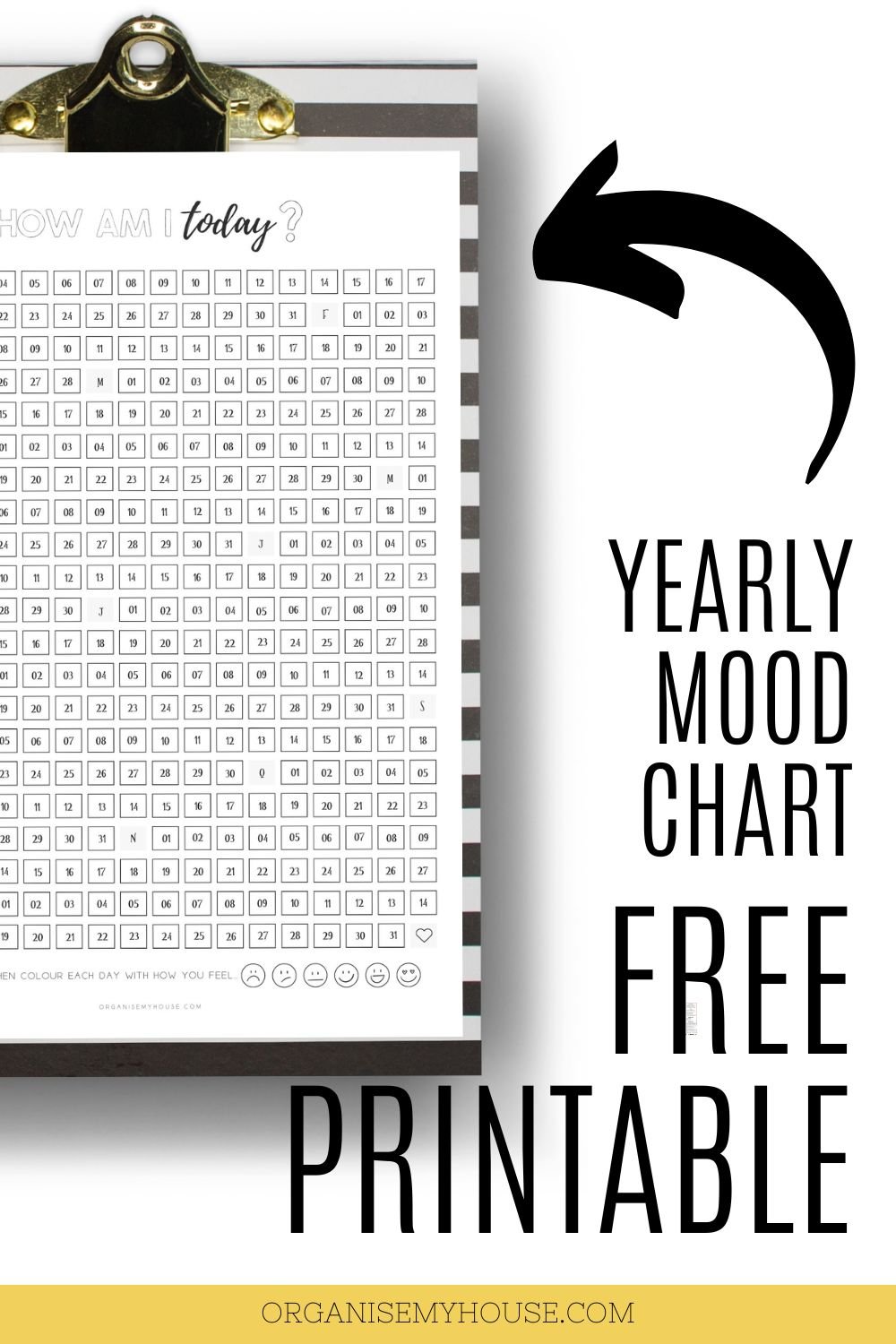 Free Printable Mood Chart - Track Your Feelings This Year!