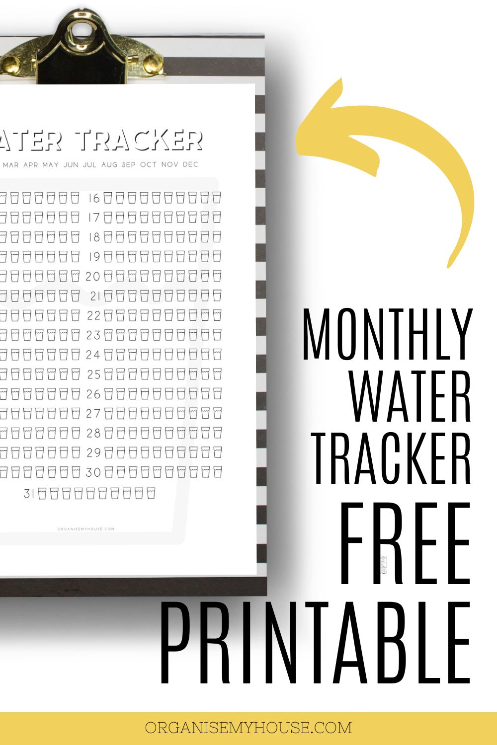 Free Monthly Water Tracker Printable Sheet (A4 And Letter)
