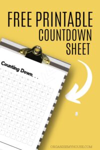 Free 100 To 1 Countdown Calendar Printable (A4 And Letter)