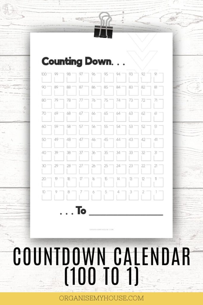 Custom Printable Countdown Calendar 2024 CALENDAR PRINTABLE