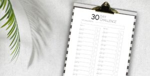 Free Printable 30 Day Challenge Calendar Pdf (A4 And Letter)