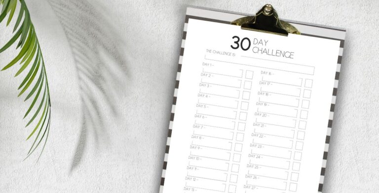 Free Printable 30 Day Challenge Calendar Pdf (A4 And Letter)