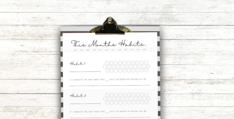 Free Monthly Habit Tracker Printable PDF (A4 And Letter)